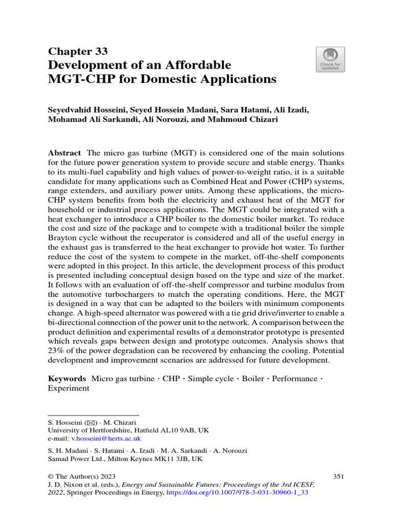 Affordable MGT-CHP Development Guide | PDF | Cogeneration | Turbomachinery