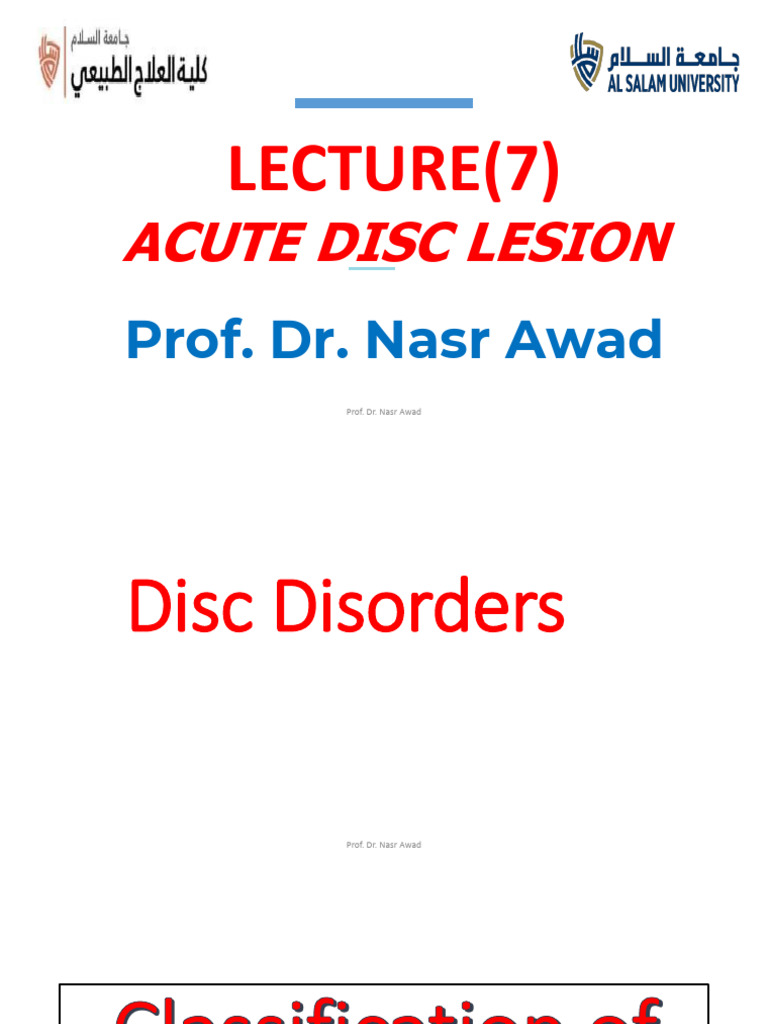 LECTURE_ACUTE DISC LESION | PDF | Vertebral Column | Anatomical Terms ...