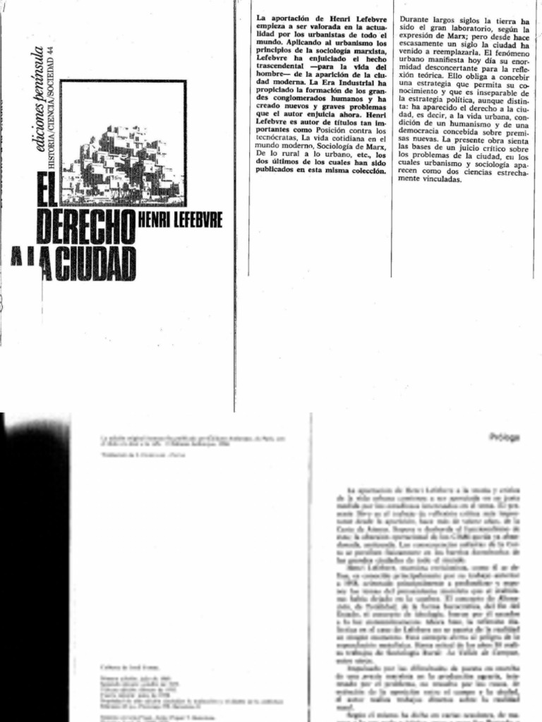 Lefebvre Henri - El Derecho A La Ciudad (Scan) | PDF