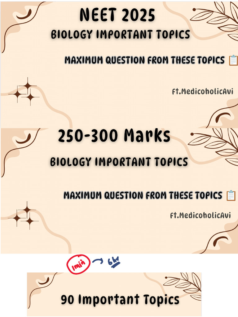 90 IMPORTANT TOPIC BIOLOGY 280+ MARKShjjj | PDF