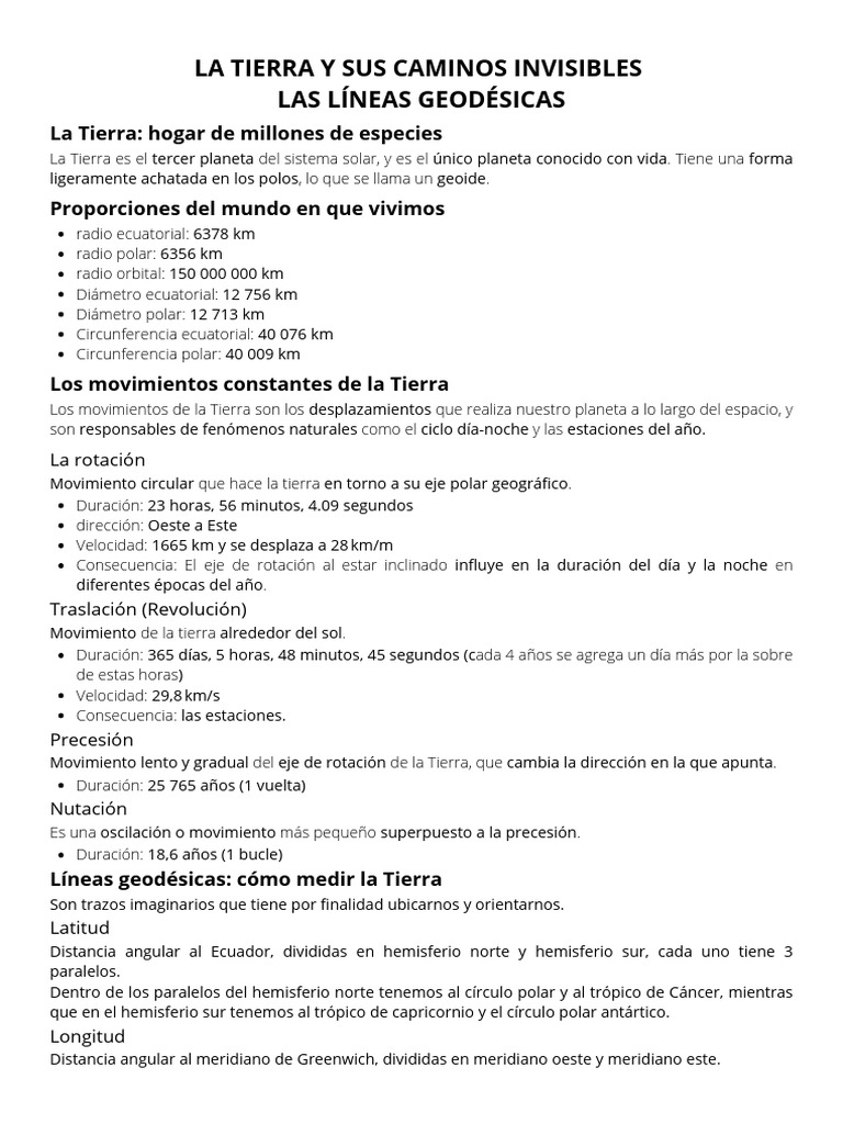 La Tierra y Sus Caminos Invisibles Las Líneas Geodésicas | PDF