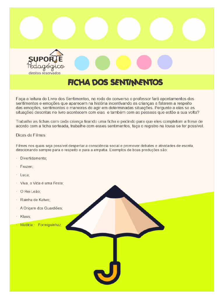 FICHA DOS SENTIMENTOS Ooizgv | PDF