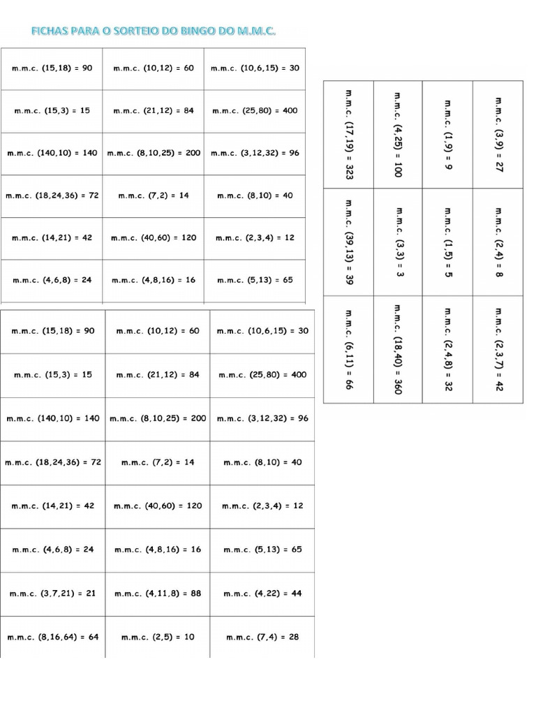 fichas bingo sorteio | PDF