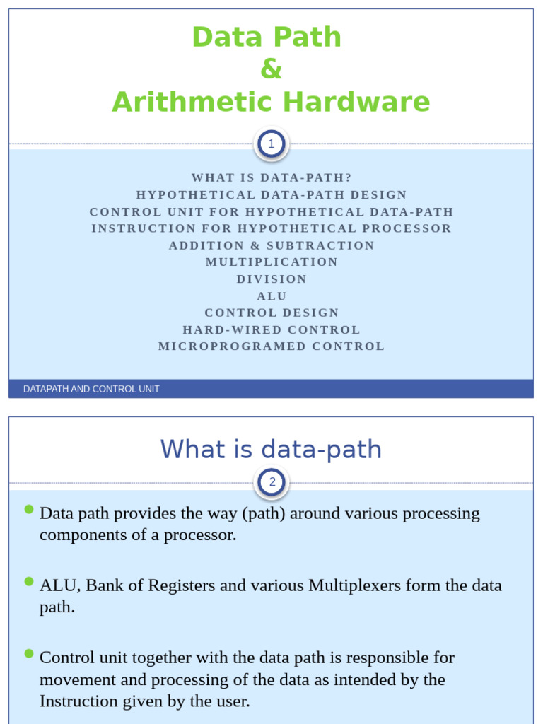 Data Path and Control Unit Design | PDF | Multiplication | Division ...