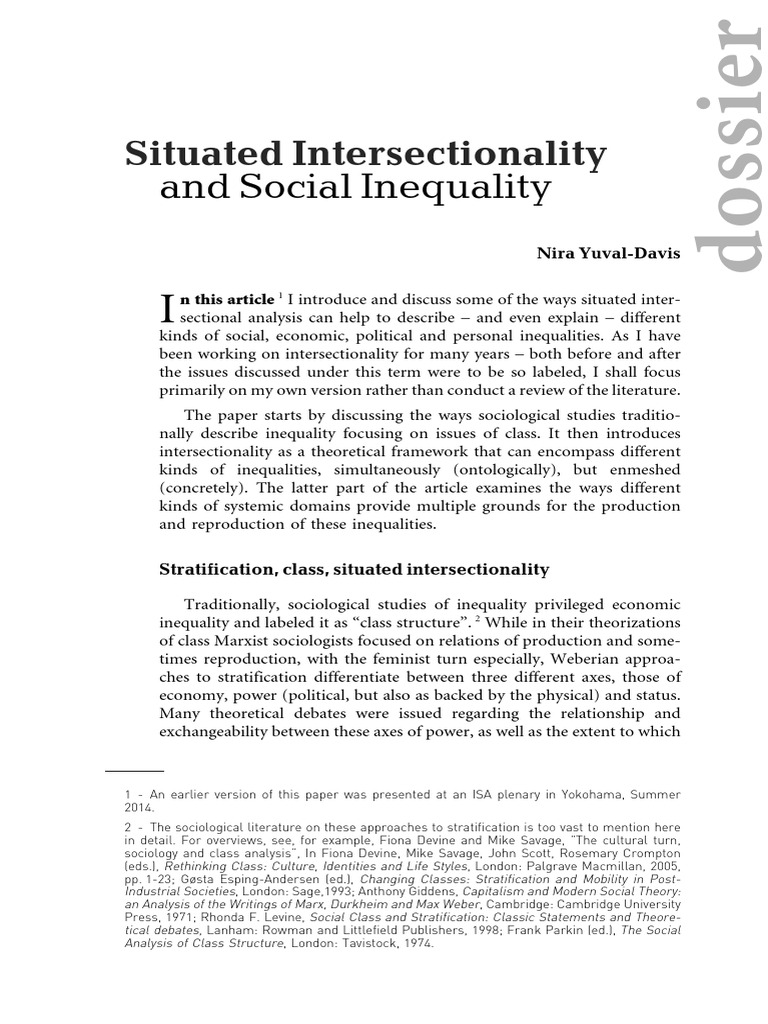 Situated Intersectionality and Social Inequality | PDF ...