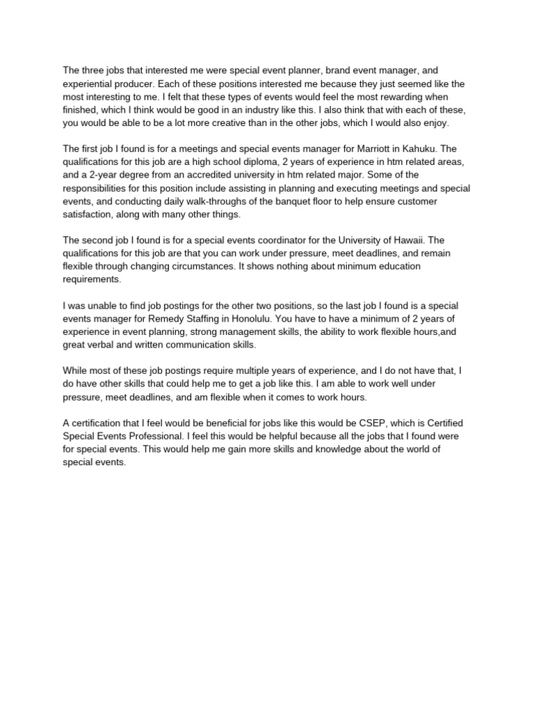 Event Planning Careers | PDF