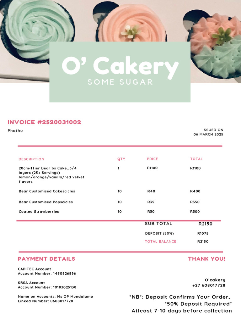 Cake Invoice PDF | PDF