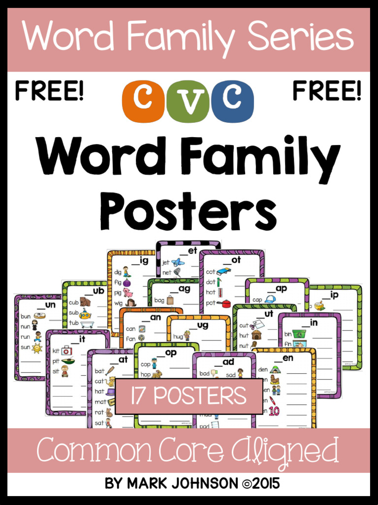 CVCWord Family Posters FREE | PDF | Syllable | Word