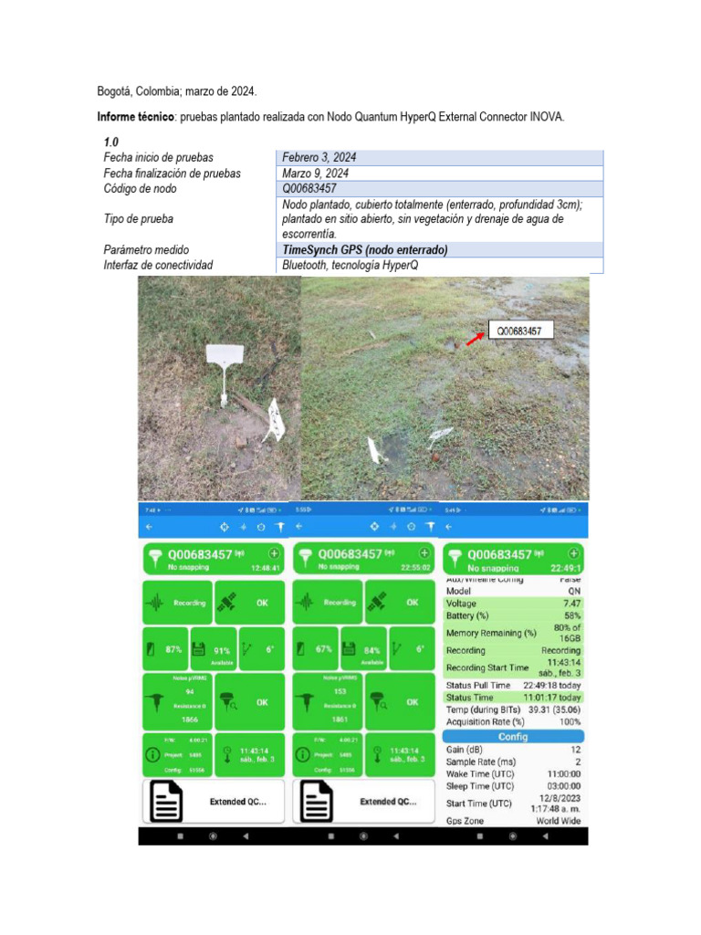 Resultados Pruebas Plantado Realizada Con Nodo Quantum HyperQ INOVA ...