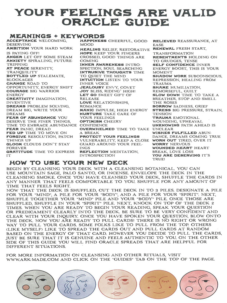 Your Feelings Are Valid Oracle Guid | PDF