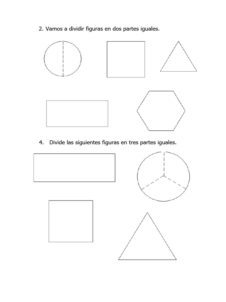 Vamos A Dividir Figuras en Dos Partes Iguales | PDF