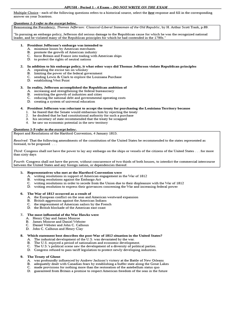 APUSH Period 1 4 Exam | PDF | John Marshall