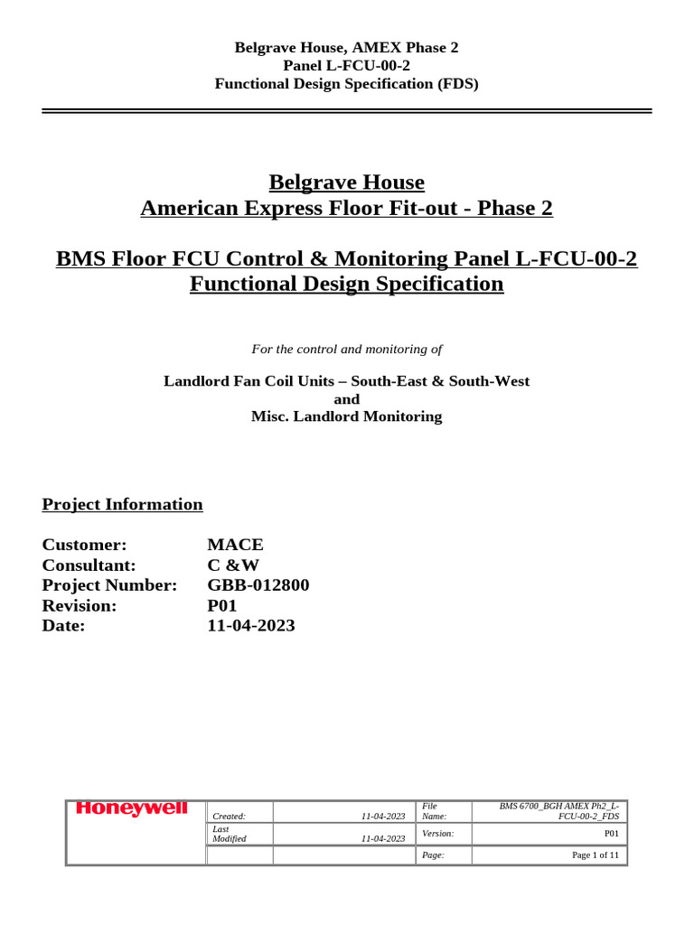 Bms 6700 BGH Amex Ph2 L-Fcu-00-2 Fds Rev.p01 | PDF | Computer ...