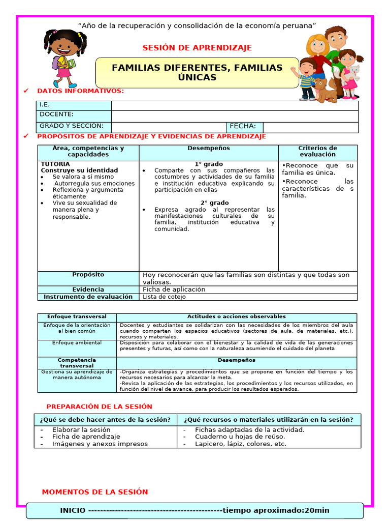 Diversidad y Valor de las Familias | PDF | Evaluación | Aprendizaje