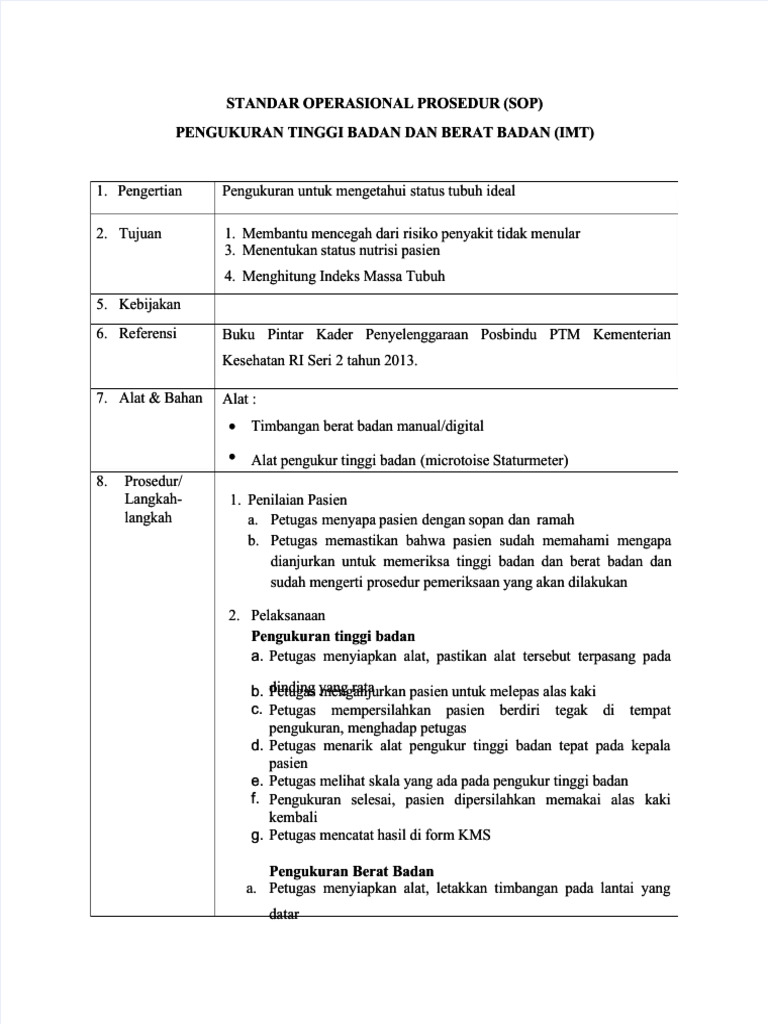 PDF Sop TB BB Imtdocx - Compress | PDF