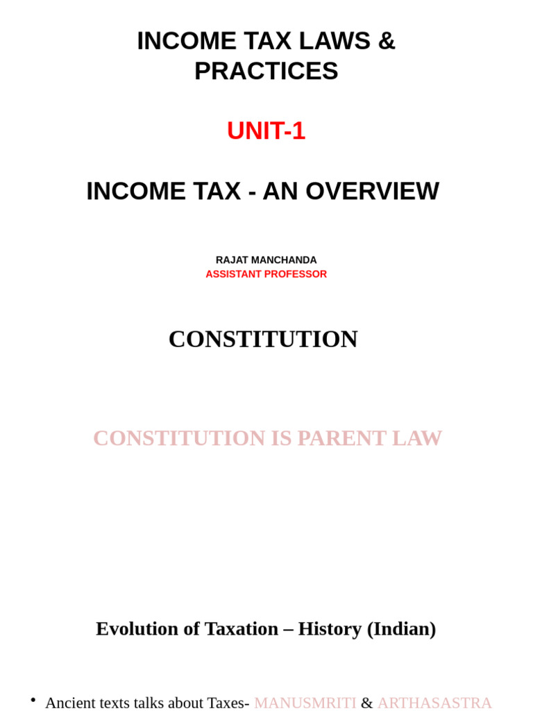 Income Tax Laws and Practices-1 | PDF | Taxes | Tax Avoidance
