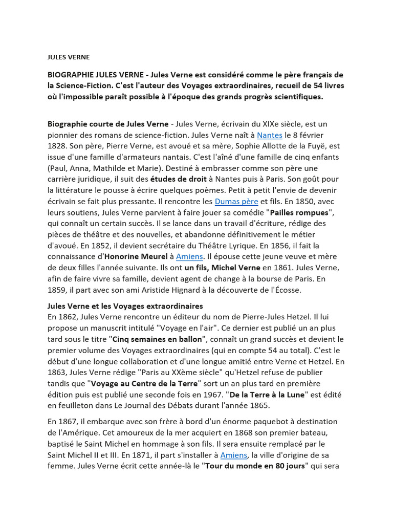 Tache - Comparatif 1 | PDF | Jules Verne | Romans