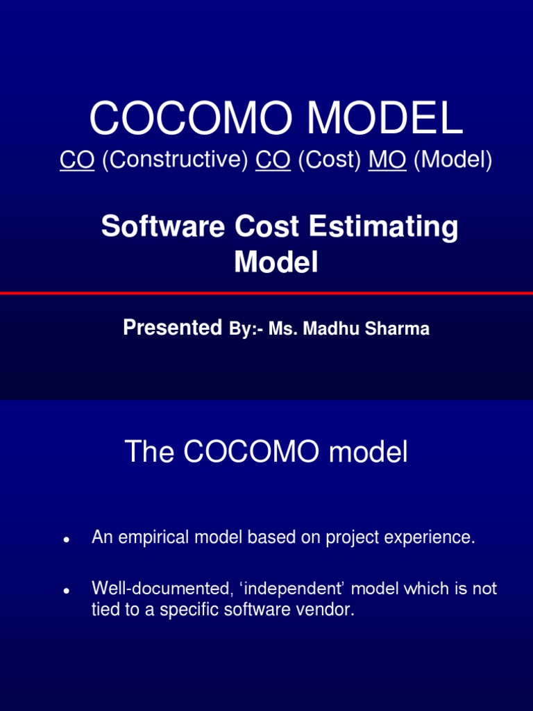 COCOMO Model Software Cost Estimation | PDF | Computer Engineering | Computer Science