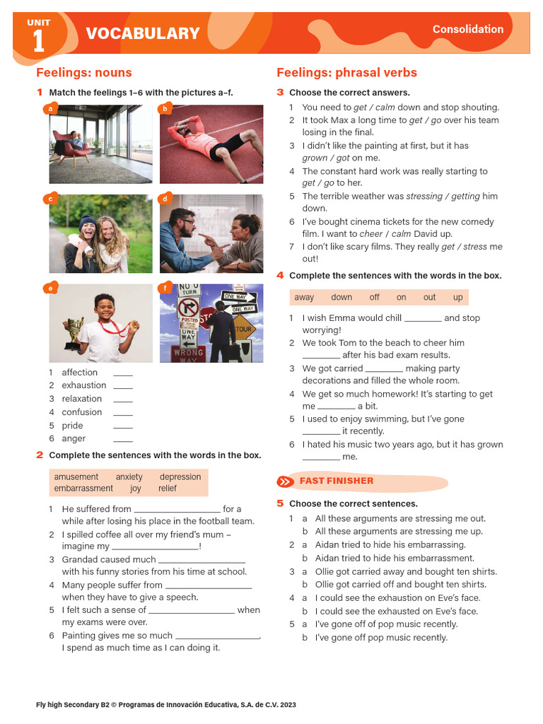 Vocabulary Feelings Verbs and Nouns | PDF | Emotions | Feeling