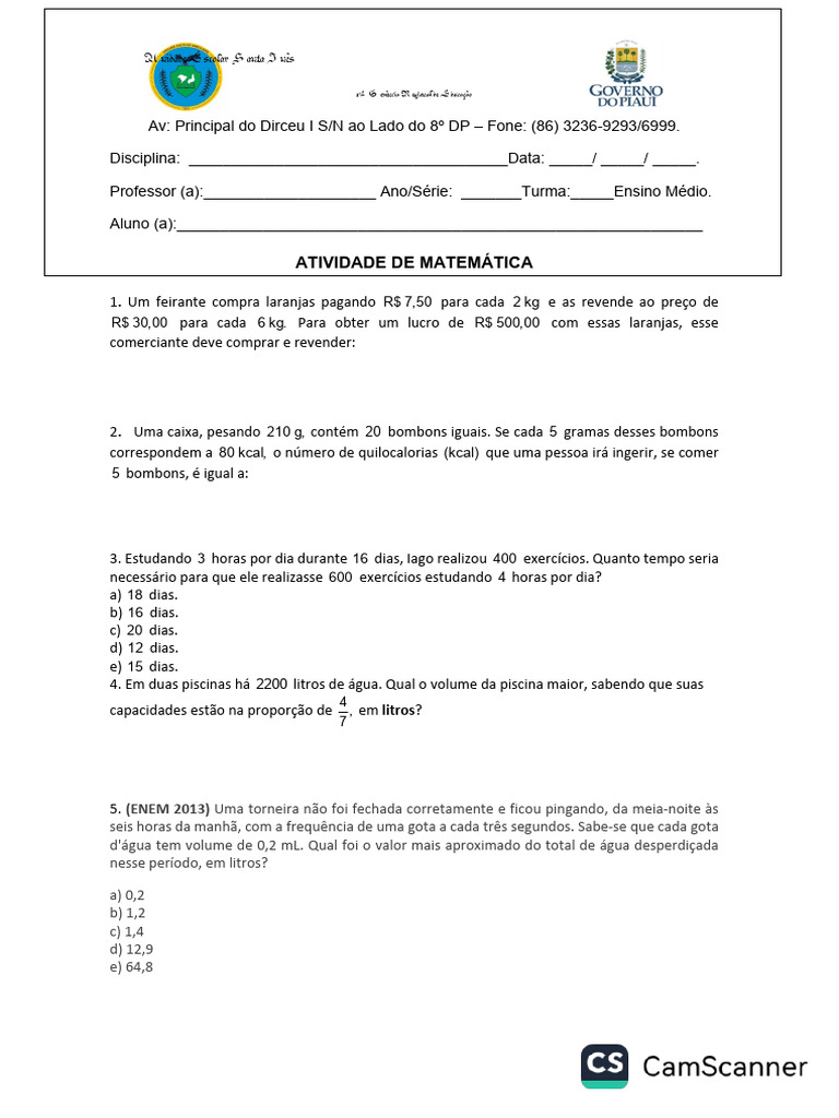 Atividade Problemas(1) | PDF