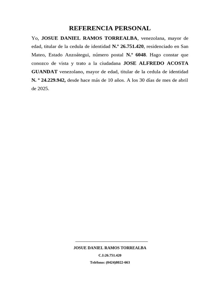 Referencia Personal | PDF