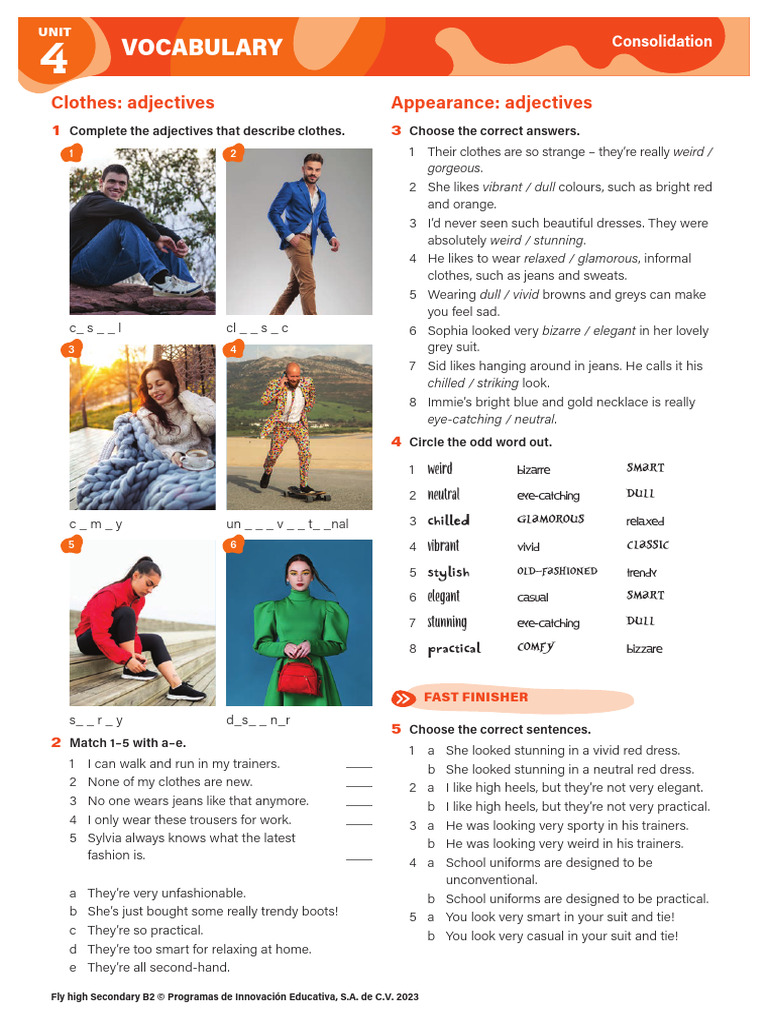 Clothes and Appearance Vocabulary Guide | PDF | Clothing