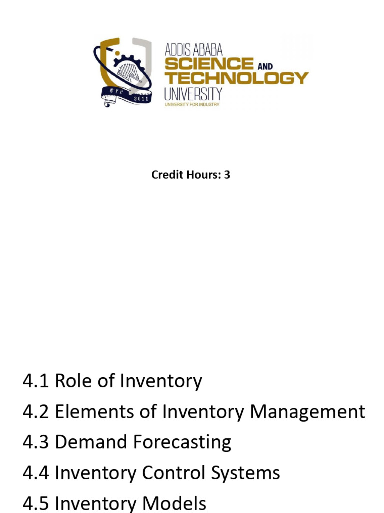 PPM Chapter 4 Inventory Management | PDF | Inventory | Forecasting