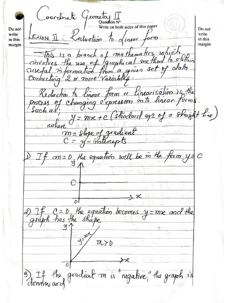 Reduction To Linear Form LSS | PDF