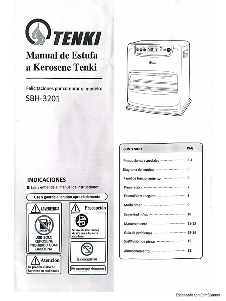Manual Estufa Tenki SBH-3201 | PDF
