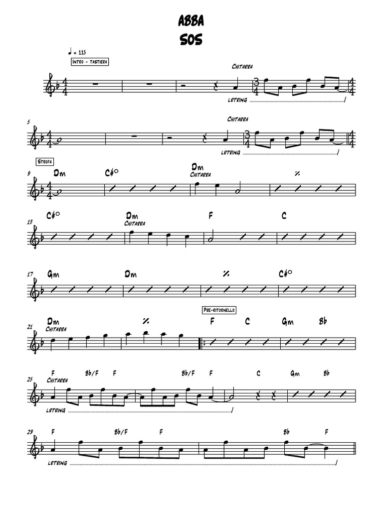 ABBA-SOS - Partitura Intera | PDF