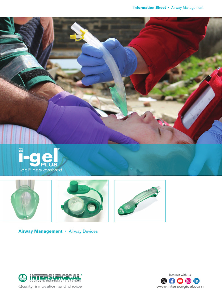 i-gel® Plus: Advanced Airway Management | PDF | Clinical Medicine ...