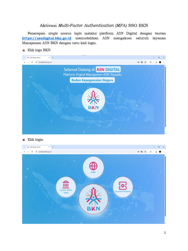Tutorial Aktivasi MFA SSO BKN | PDF