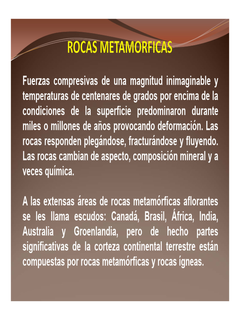 Rocas Metamorficas | PDF | Roca (geología) | Minerales