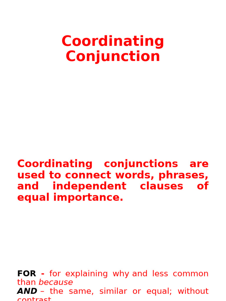 Coordinating Conjunction | PDF