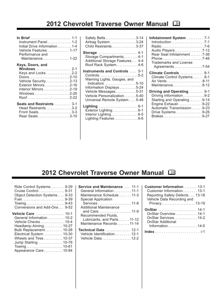 Traverse User Manual | PDF | Automotive Technologies | Vehicles