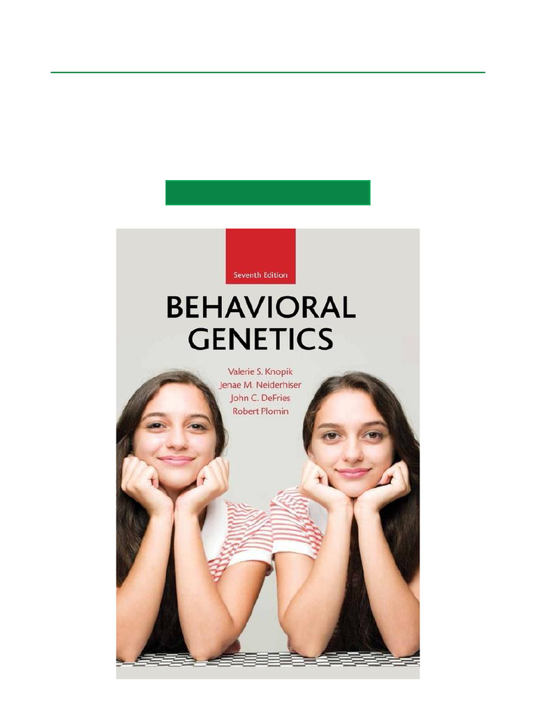 Behavioral Genetics 7th Edition PDF Download | PDF