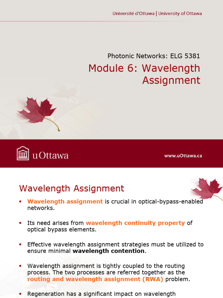 ELG5381 Module6 WavelengthAssignment March2023 | PDF | Routing ...