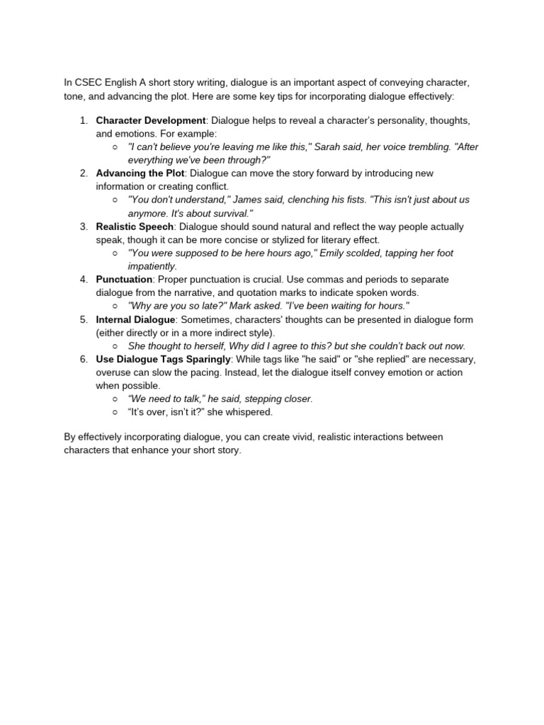 Dialogue-Narrative Writing | PDF