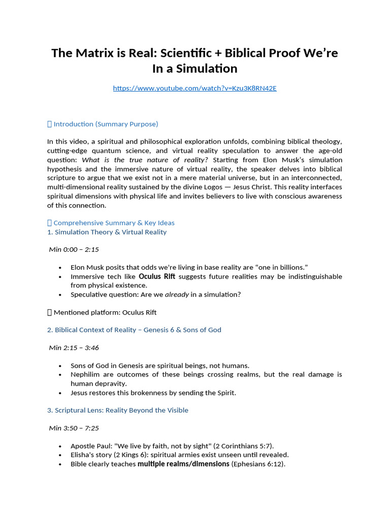 The Matrix Is Real - Scientific + Biblical Proof We're in A Simulation ...