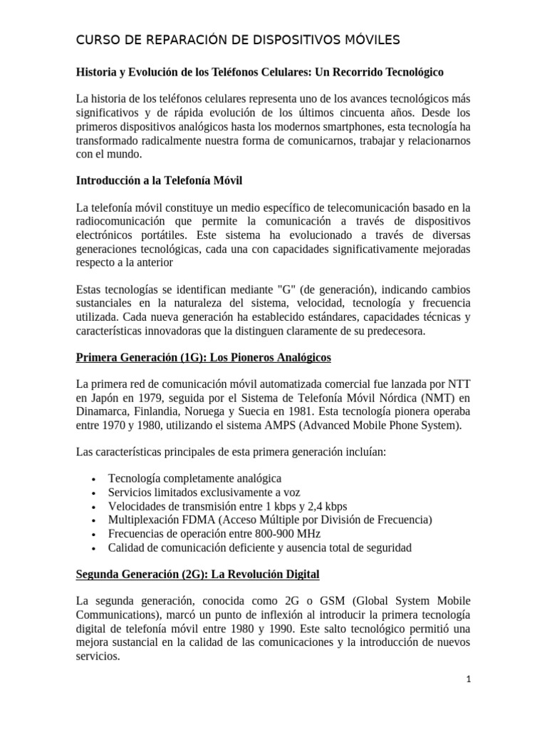 Evolución de los Teléfonos Móviles | PDF | 3 G | Telefonía móvil