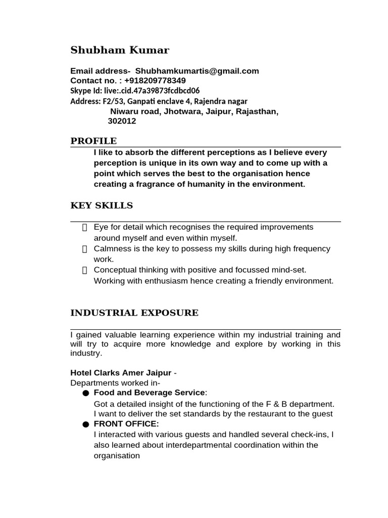 Shubham's Cv | PDF
