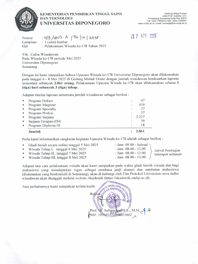 Edaran Wisudawan 2025 | PDF