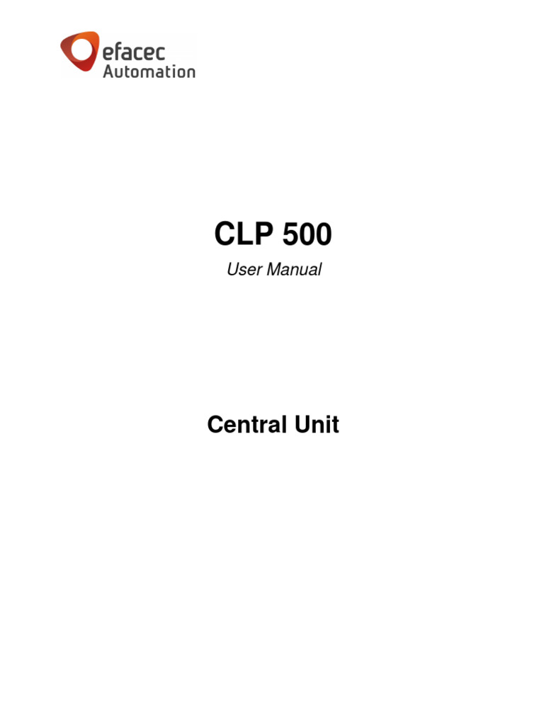 ASID11000053 - CLP 500 - User Manual - Central Unit (1.2.0) | PDF ...