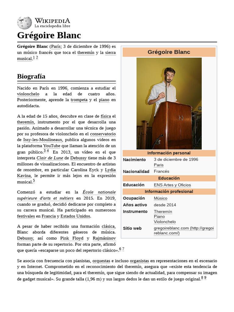 Grégoire Blanc | PDF | Música clásica