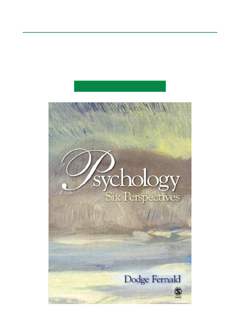 Psychology Six Perspectives 1st Edition Full Text Download | PDF ...