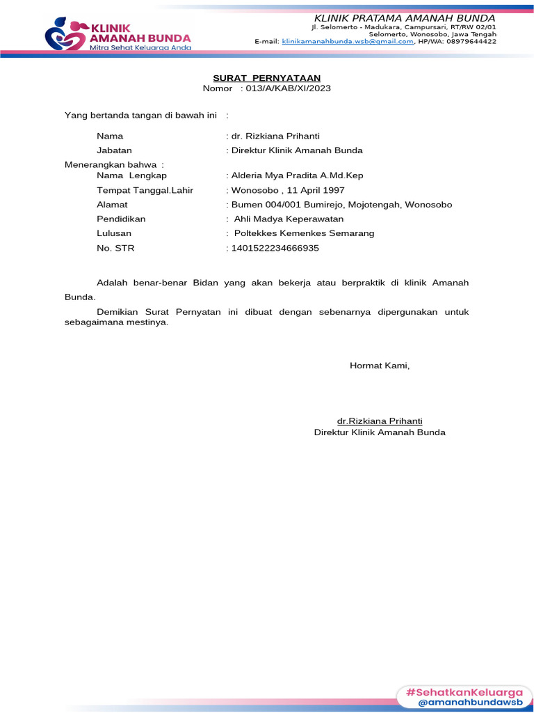 Rekomendasi Dirut AB PRWT BDN | PDF