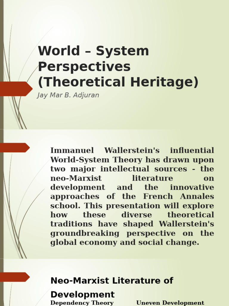 World - System Perspectives (Theoretical Heritage) | PDF | World Systems Theory | Political Economy