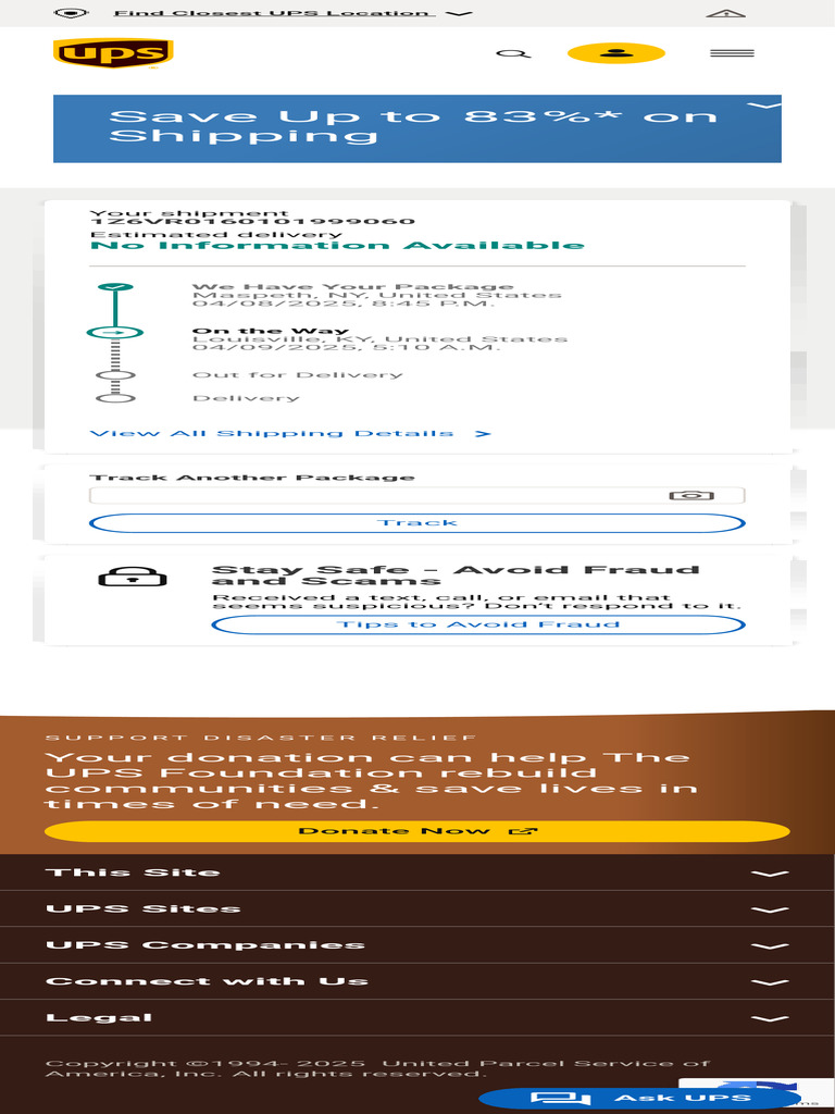 UPS Package Tracking Information | PDF