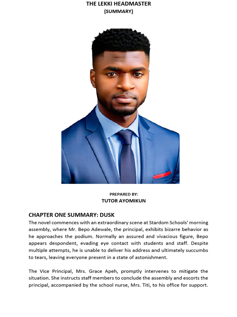 The Lekki Headmaster Summary Prepared by Tutor Ayomikun 2 | PDF | Cost Of Living | Salary