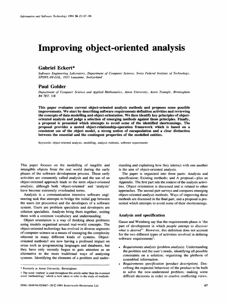 Improving Object Oriented Analysis-6 | PDF | Conceptual Model | Data Model